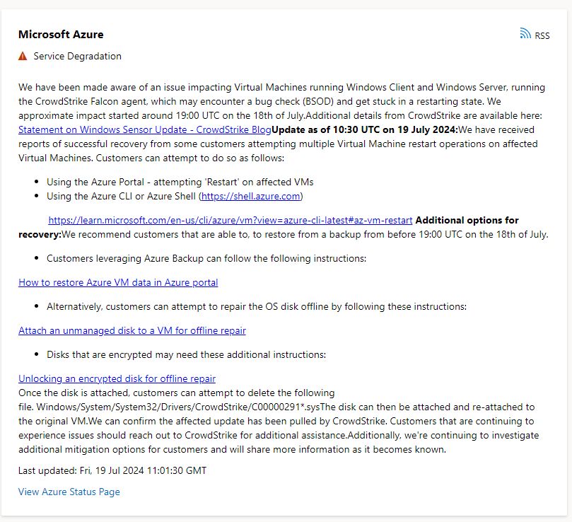 Windows電腦出現大量當機與稍早微軟雲端服務停擺的情況，起因為CrowdStrike的EDR系統更新出錯 | iThome